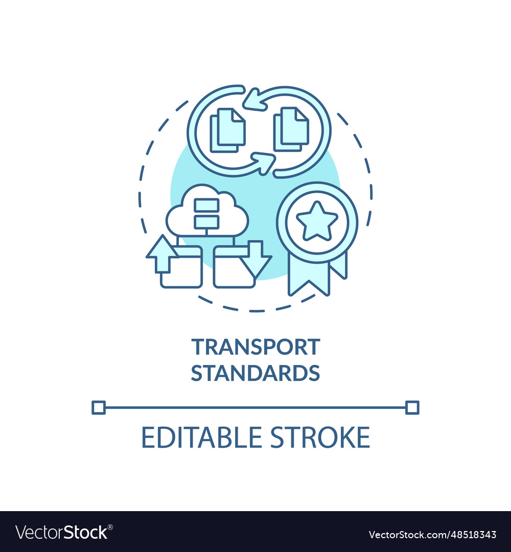 2d thin line blue icon transport standards concept