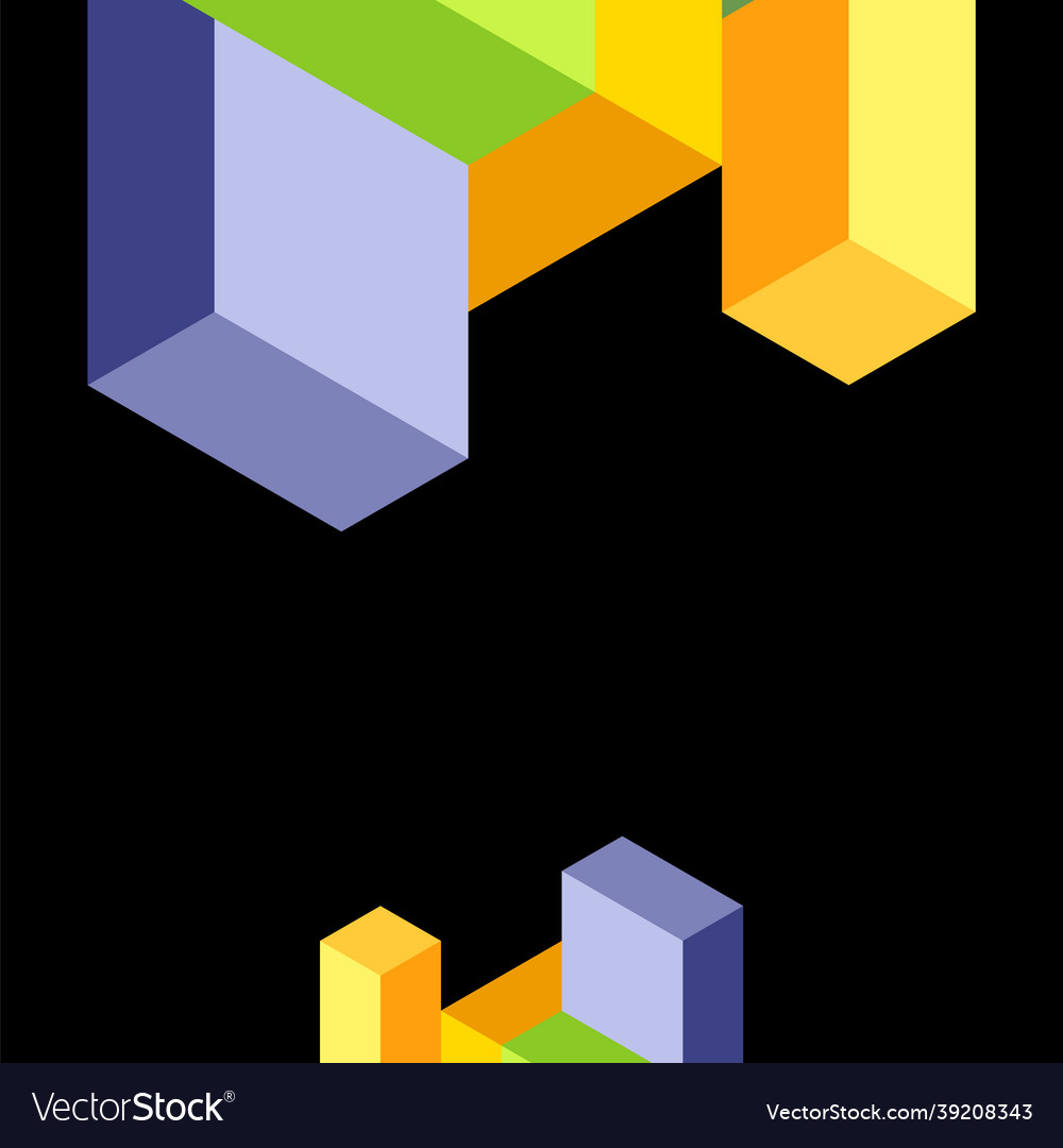 Abstract background 3d cubes cubic elements Vector Image