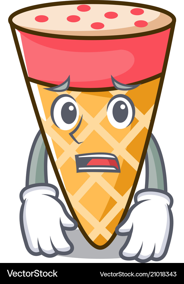 Afraid ice cream tone mascot cartoon Royalty Free Vector