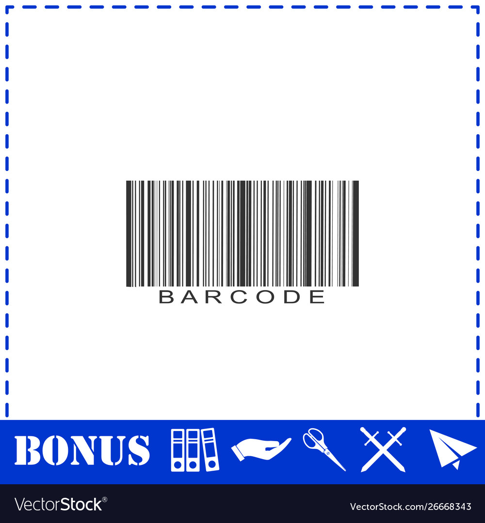 Bar code icon flat Royalty Free Vector Image - VectorStock