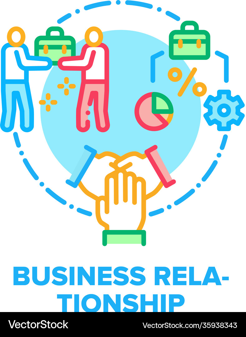 Business relationship team concept color Vector Image