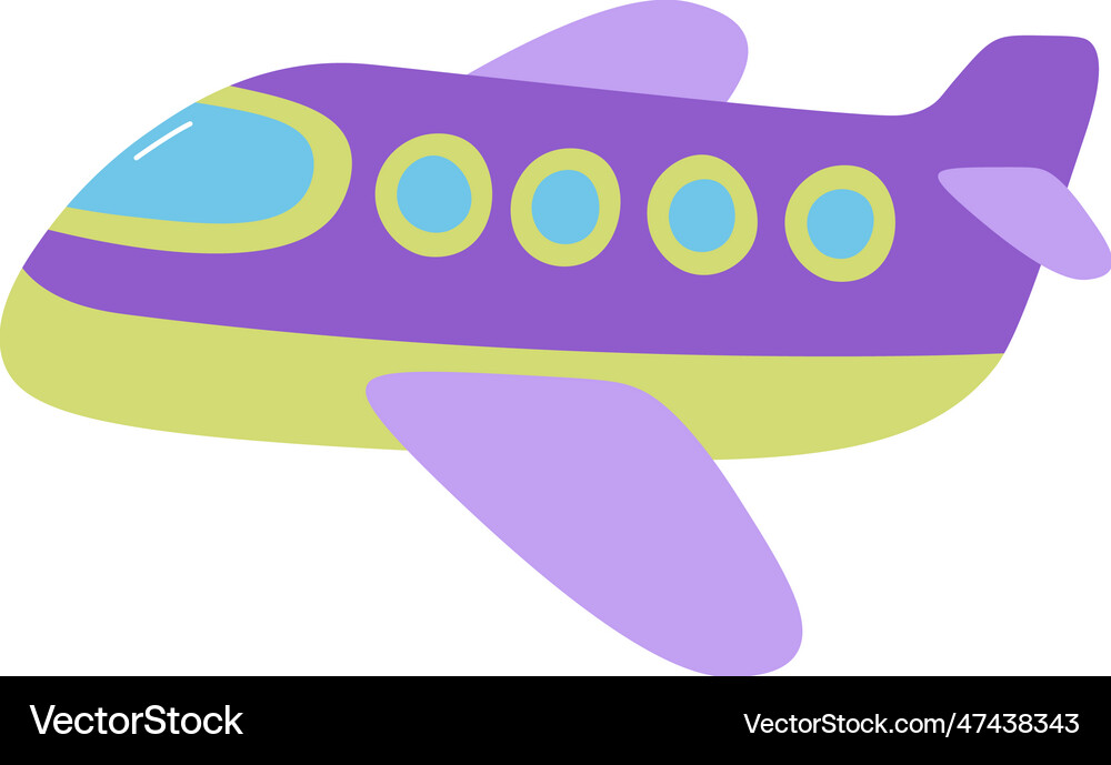 Cartoon airplane vehicle Royalty Free Vector Image