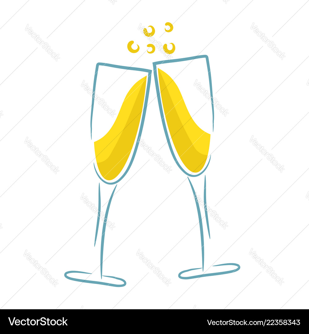 Champagne glass design party menu background Vector Image