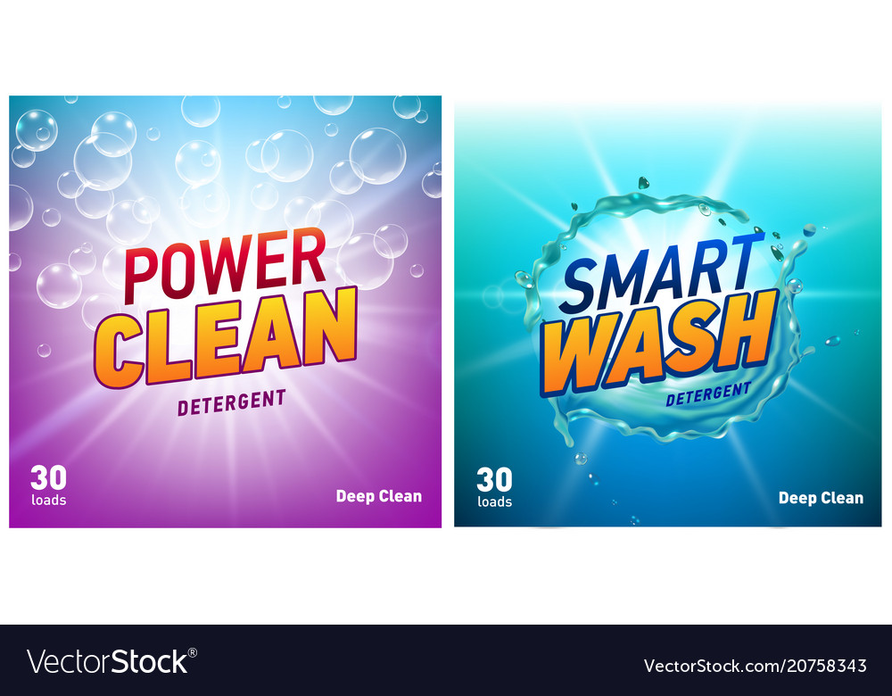 Creative laundry detergent concept packaging Vector Image