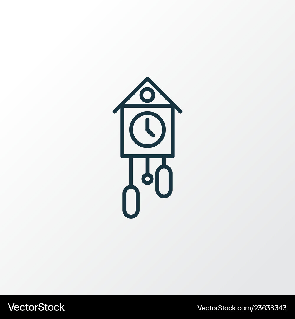 Cuckoo clock icon line symbol premium quality Vector Image