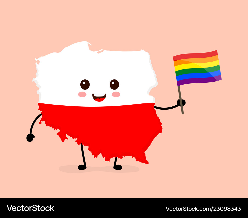 Cute funny smiling happy poland map Royalty Free Vector