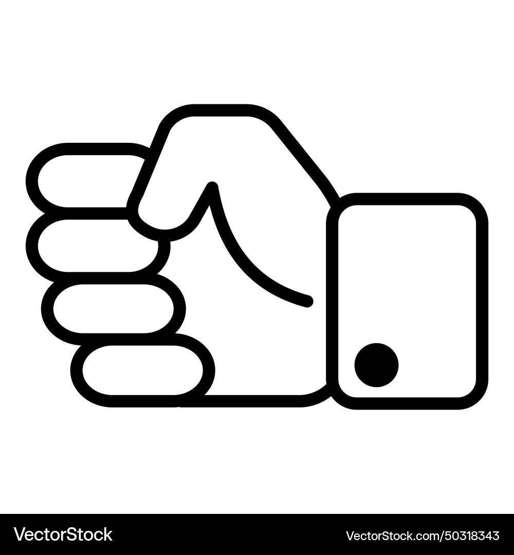 Fist sign flat icon isolated on white background Vector Image