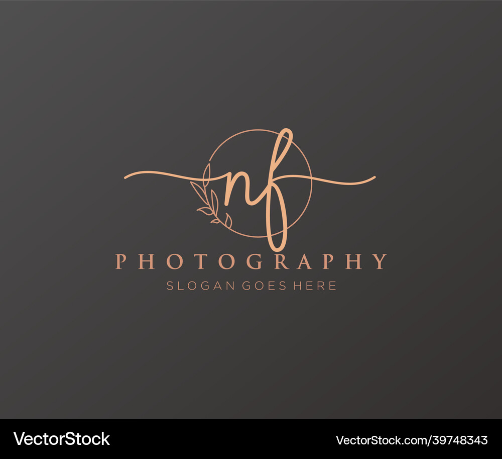 Initial nf feminine logo usable for nature salon Vector Image