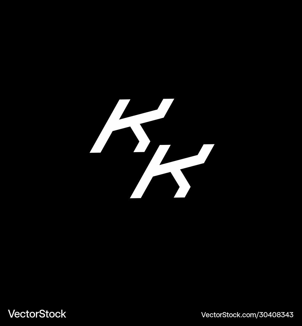Kk logo monogram with up to down style modern Vector Image
