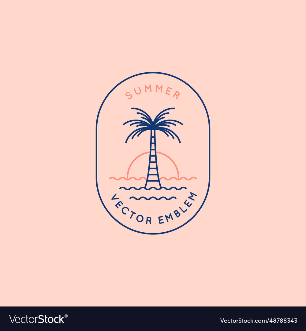 Logo design template with palm tree Royalty Free Vector