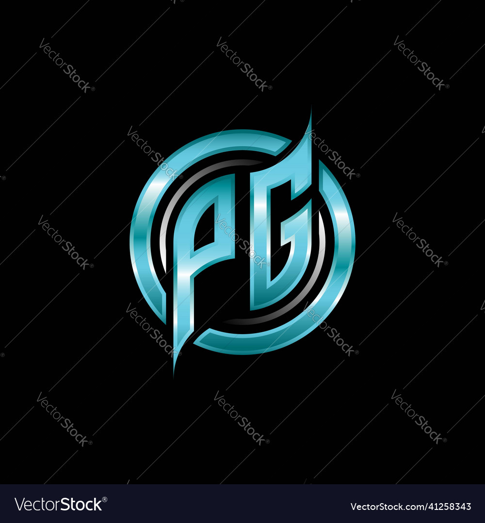 Pg initial monogram logo circle rounded Royalty Free Vector