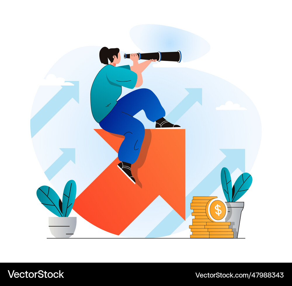 Searching opportunity concept in modern flat Vector Image