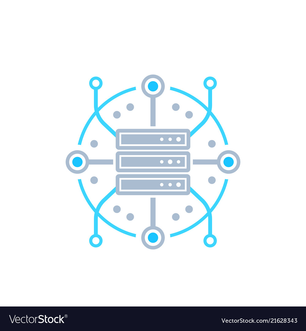 Server hosting network icon Royalty Free Vector Image