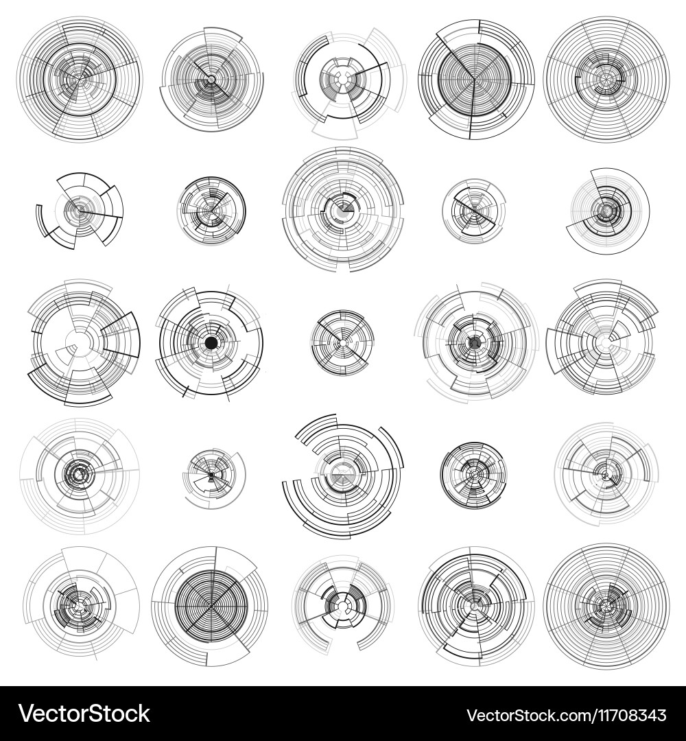 Set of abstract hud elements isolated on white Vector Image