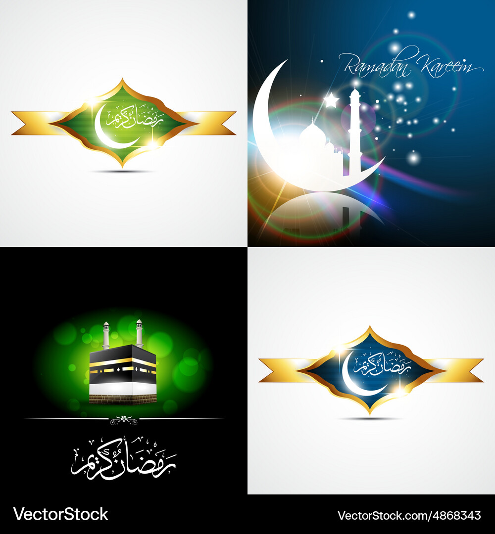 Set of creative background eid festival Royalty Free Vector