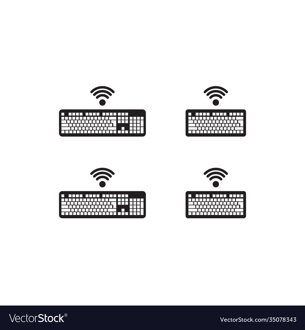 Simple icon set keyboard computer Royalty Free Vector Image
