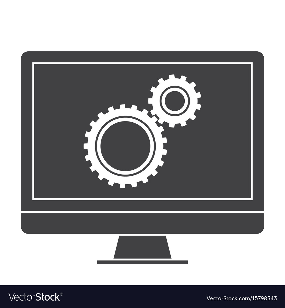 Testing software silhouette Royalty Free Vector Image