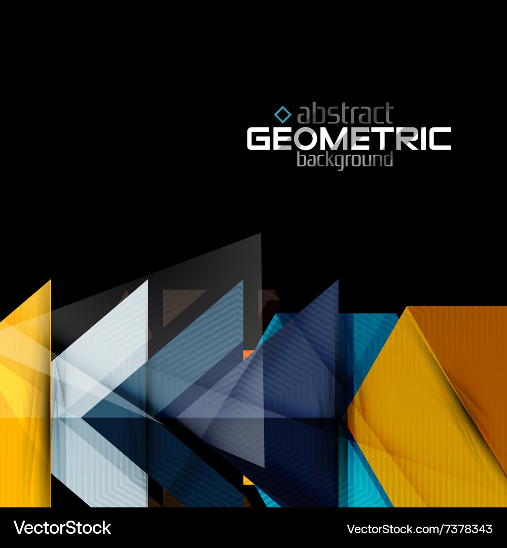 Textured paper geometric shapes on black Vector Image