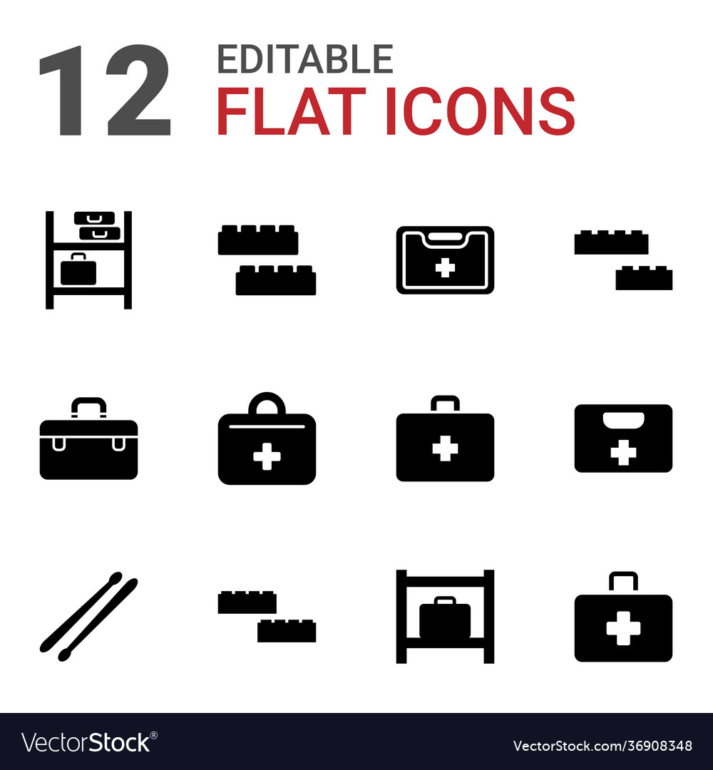 12 kit icons Royalty Free Vector Image - VectorStock
