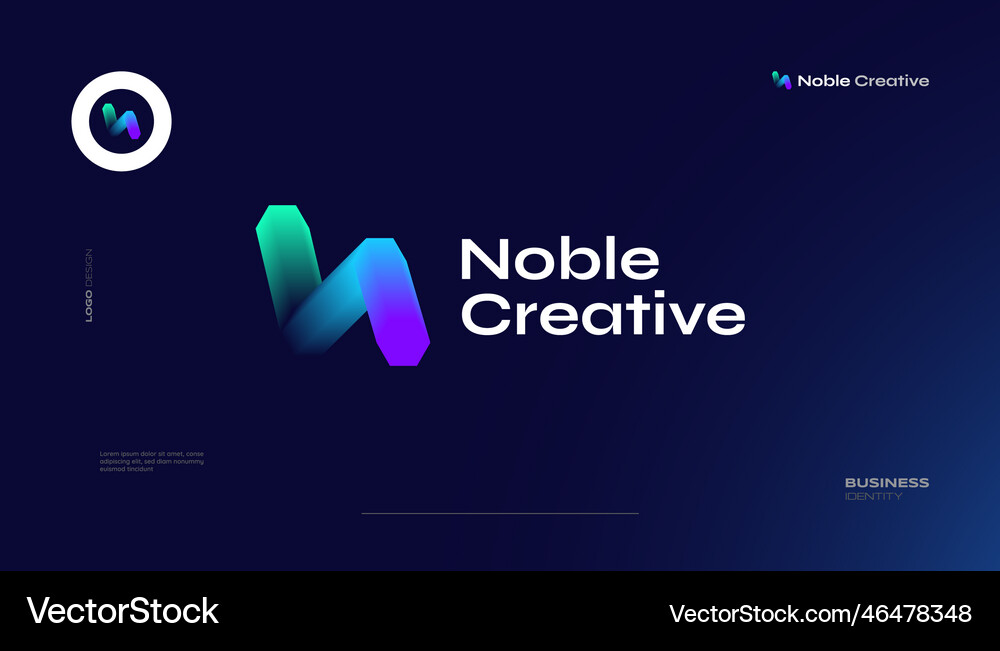 Bold and vibrant letter n logo design Royalty Free Vector