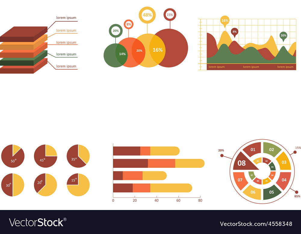 Business data market elements dot bar pie charts Vector Image Business data market elements dot bar pie charts Vector Image