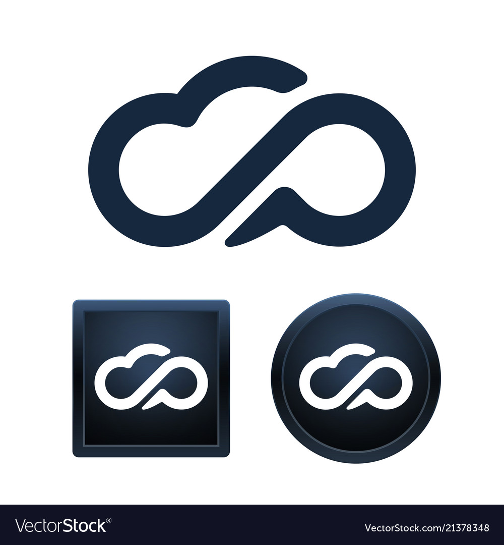 Cloud icon set isolated Royalty Free Vector Image