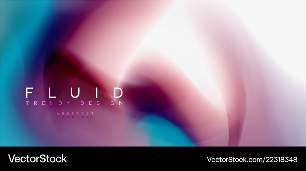 Color flowing wave trendy liquid design template Vector Image