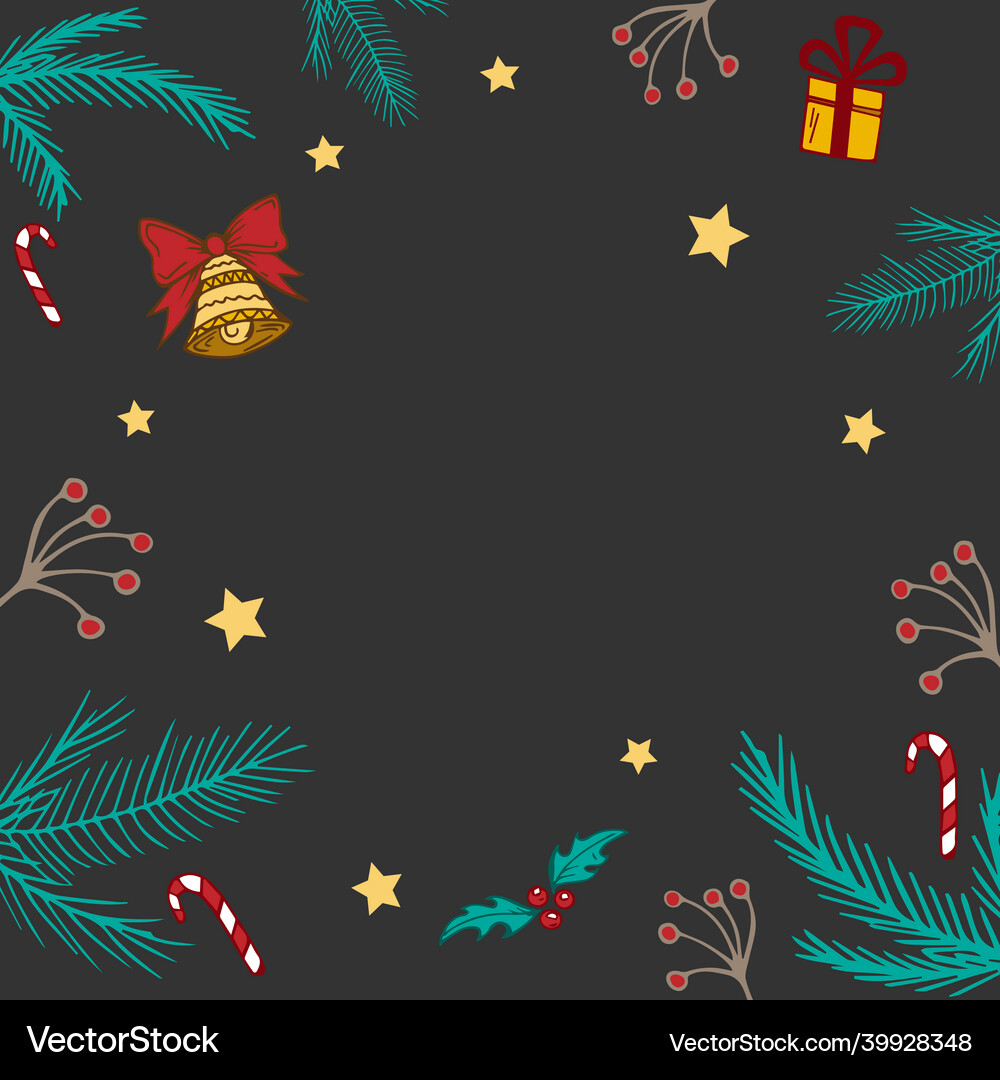 Dark christmas background tree Royalty Free Vector Image