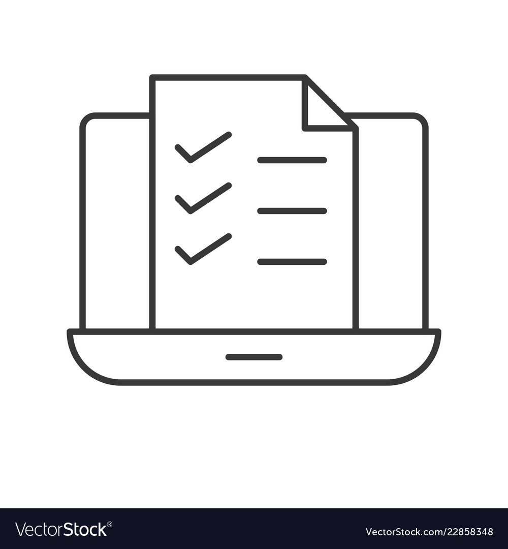 Document or file on laptop screen e-learning Vector Image