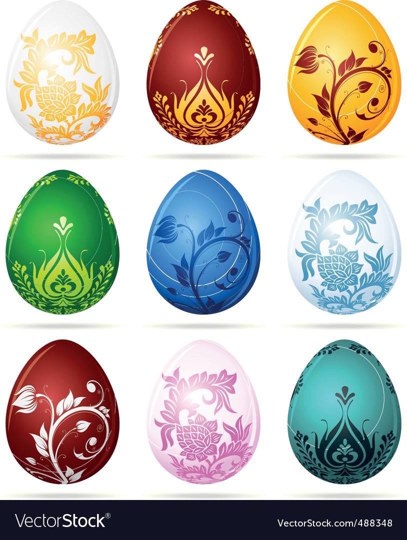 Easter eggs set Royalty Free Vector Image - VectorStock