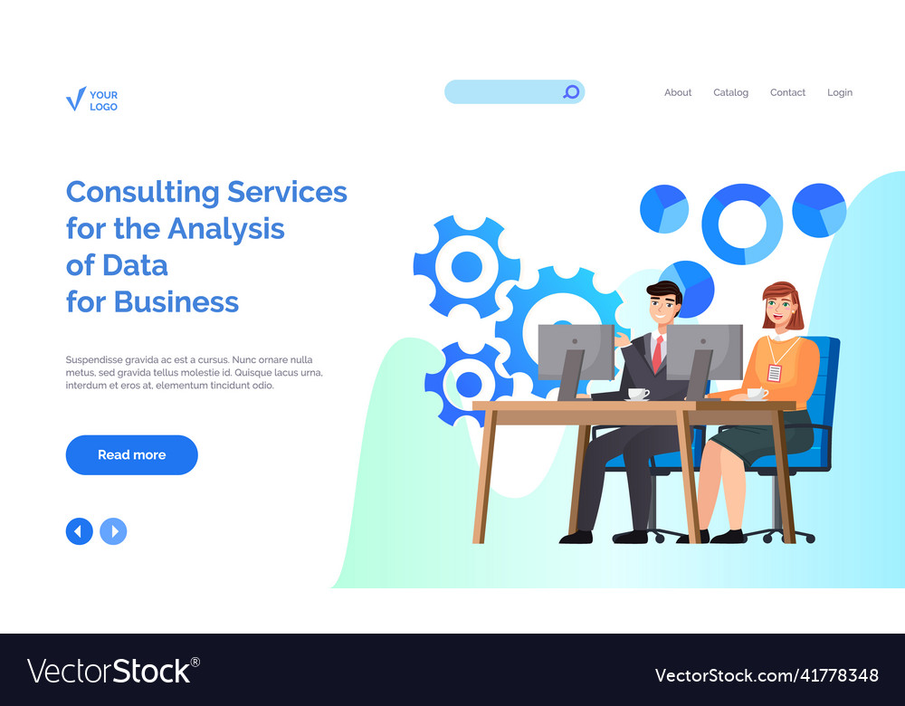 Employees provide technical support services Vector Image