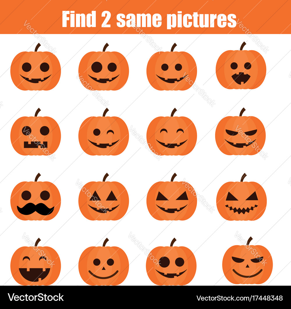 Find the same pictures children educational game Vector Image