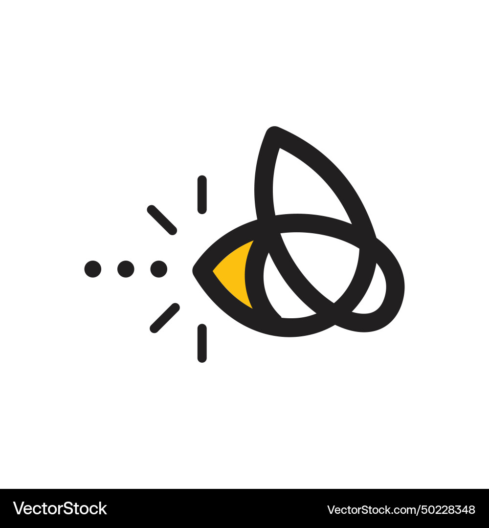 Fireflies outline symbol logo design isolated Vector Image