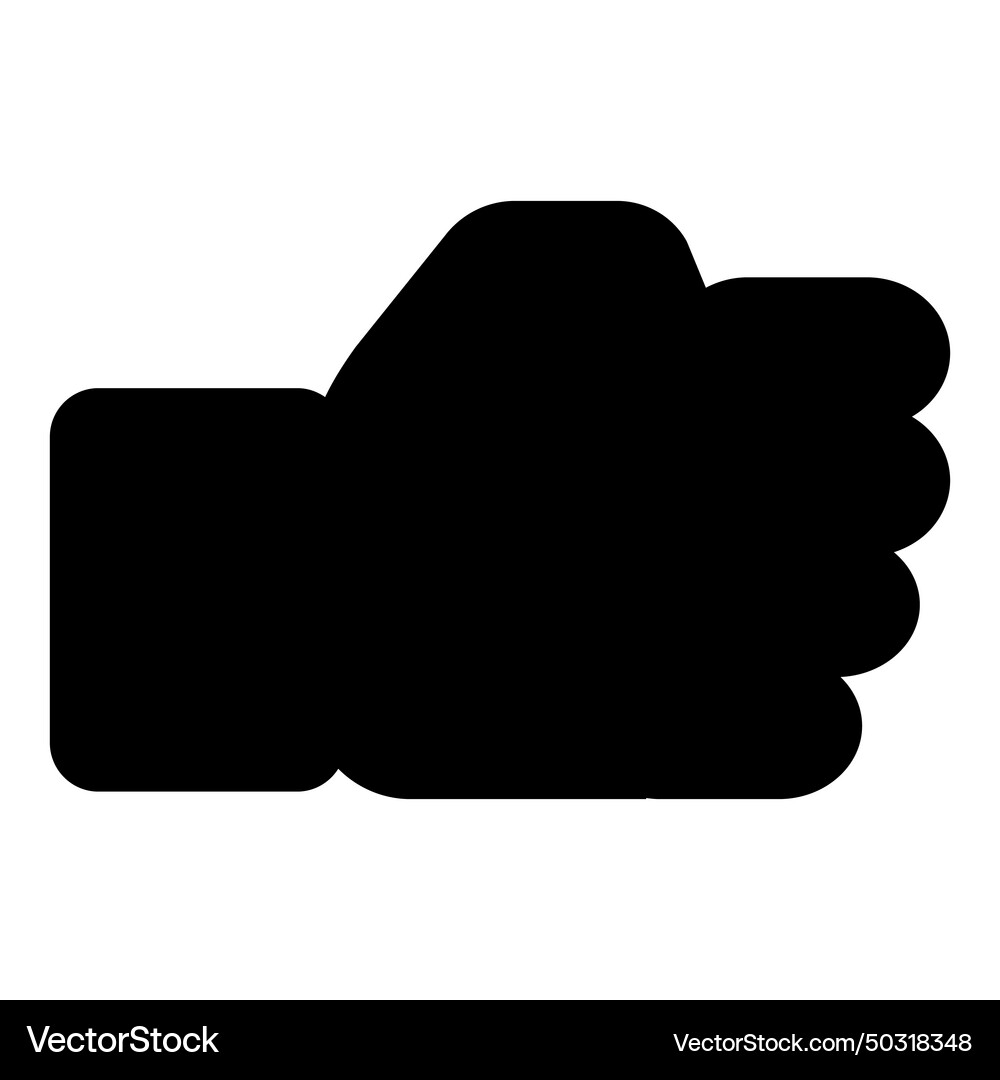 Fist sign flat icon isolated on white background Vector Image
