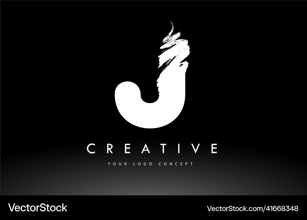 Jwhite brushed letter logo brush letters design Vector Image