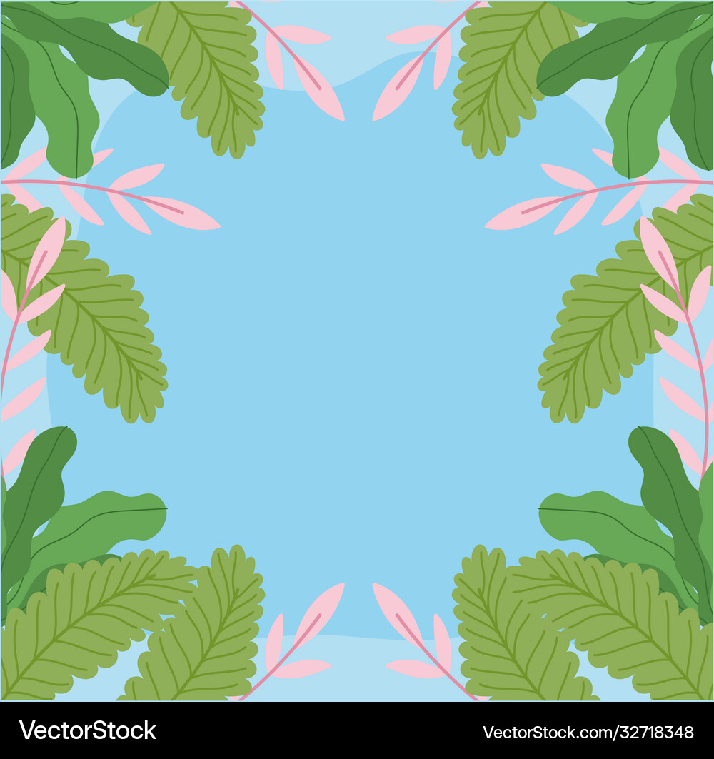 Landscape foliage leaves branches vegetation Vector Image