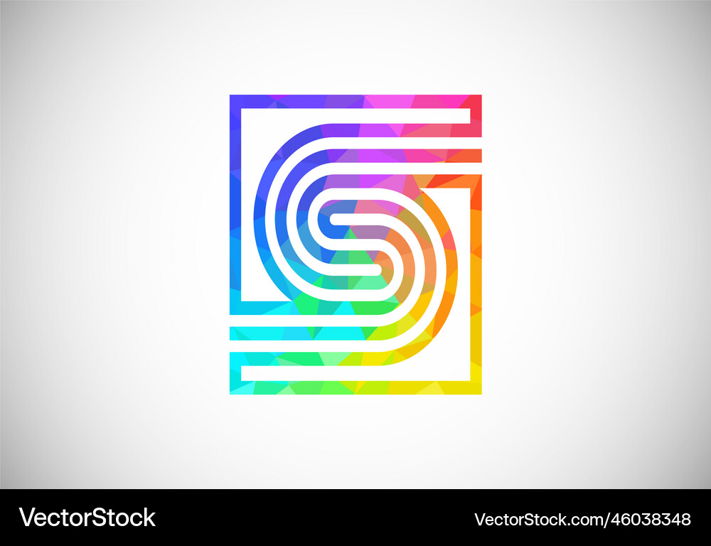 Low poly line letter s graphic alphabet symbol Vector Image