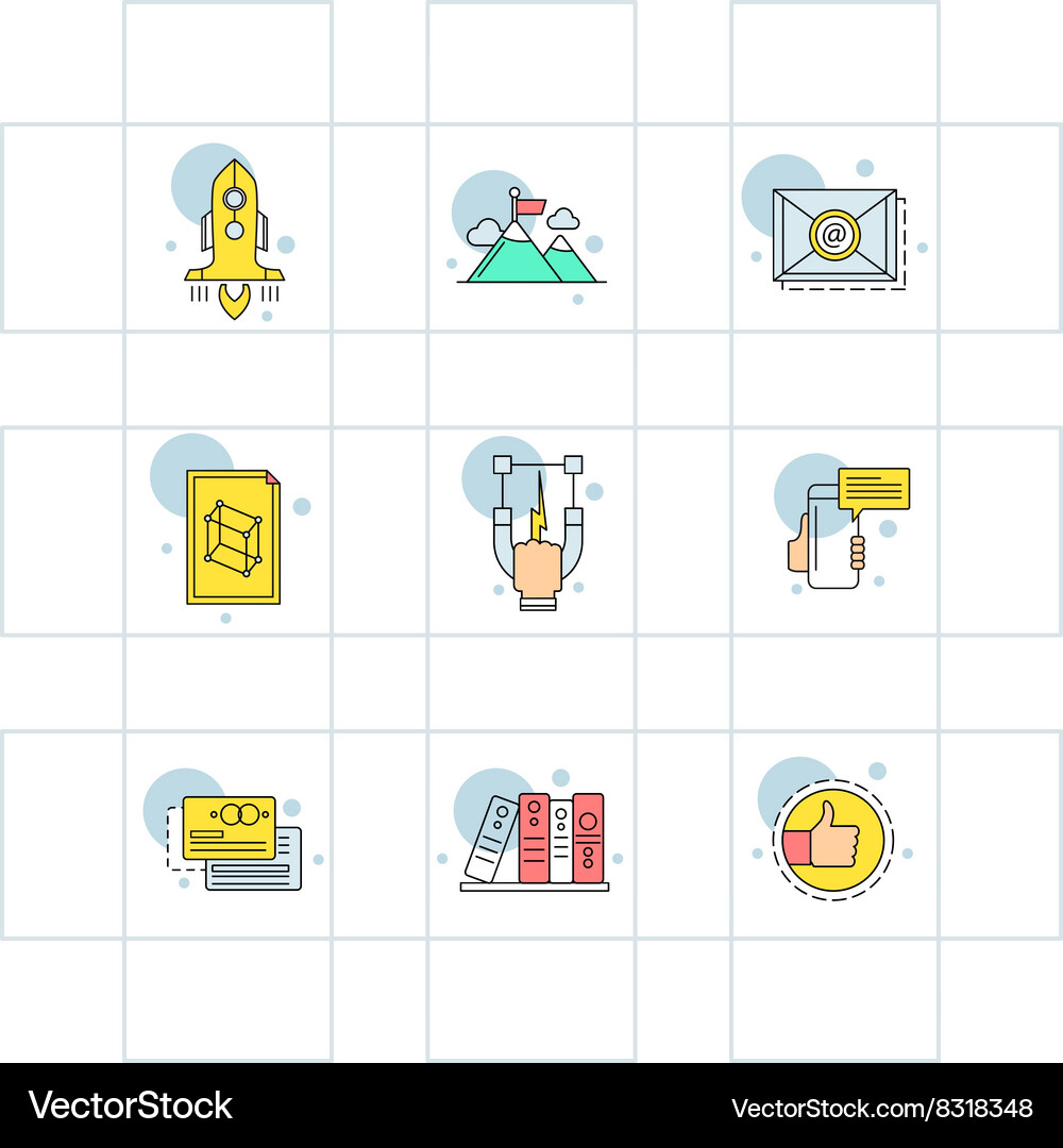 Modern thin line icons set for business Royalty Free Vector