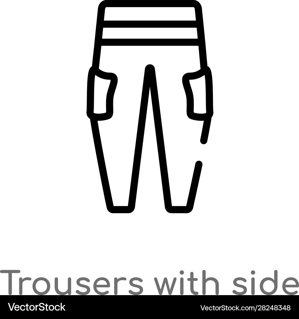 Outline trousers with side pockets icon isolated Vector Image