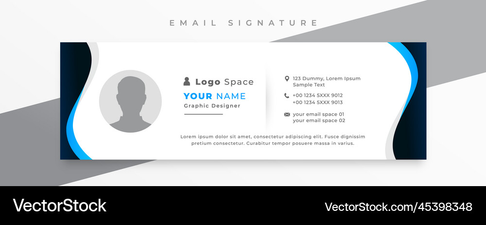 Professional email signature card template Vector Image