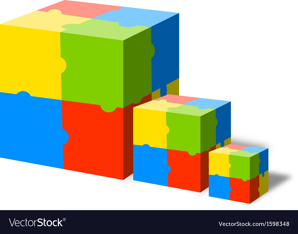 Puzzle cube Royalty Free Vector Image - VectorStock