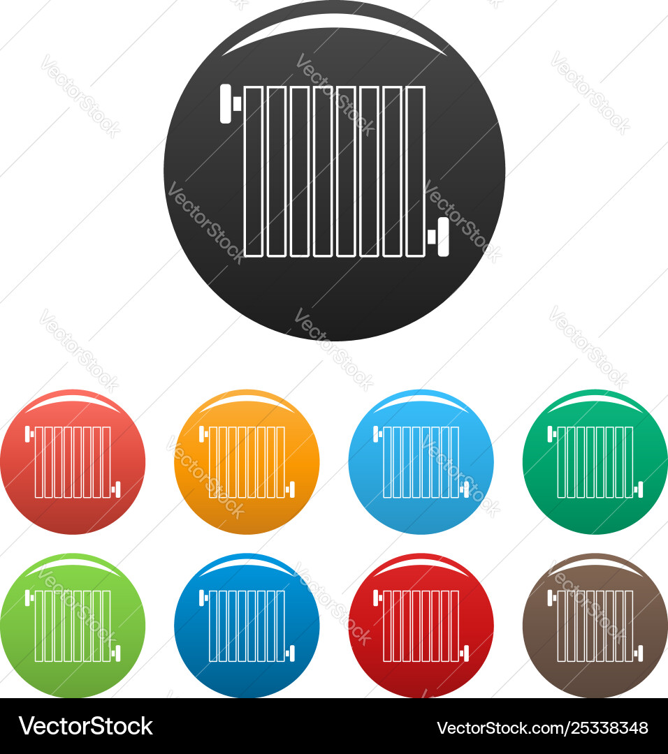 Radiator icons set color Royalty Free Vector Image
