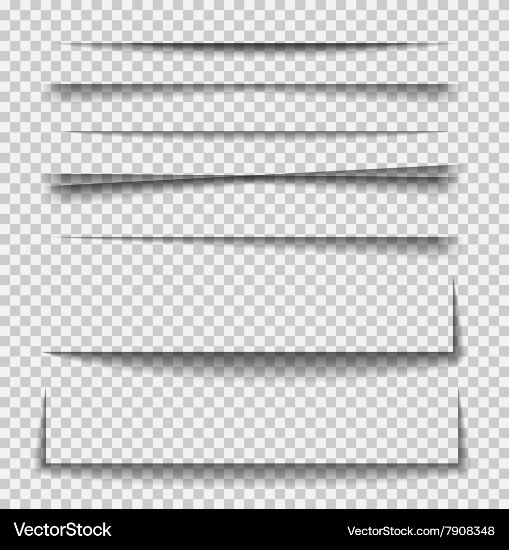 Set of transparent realistic paper shadow effects Vector Image