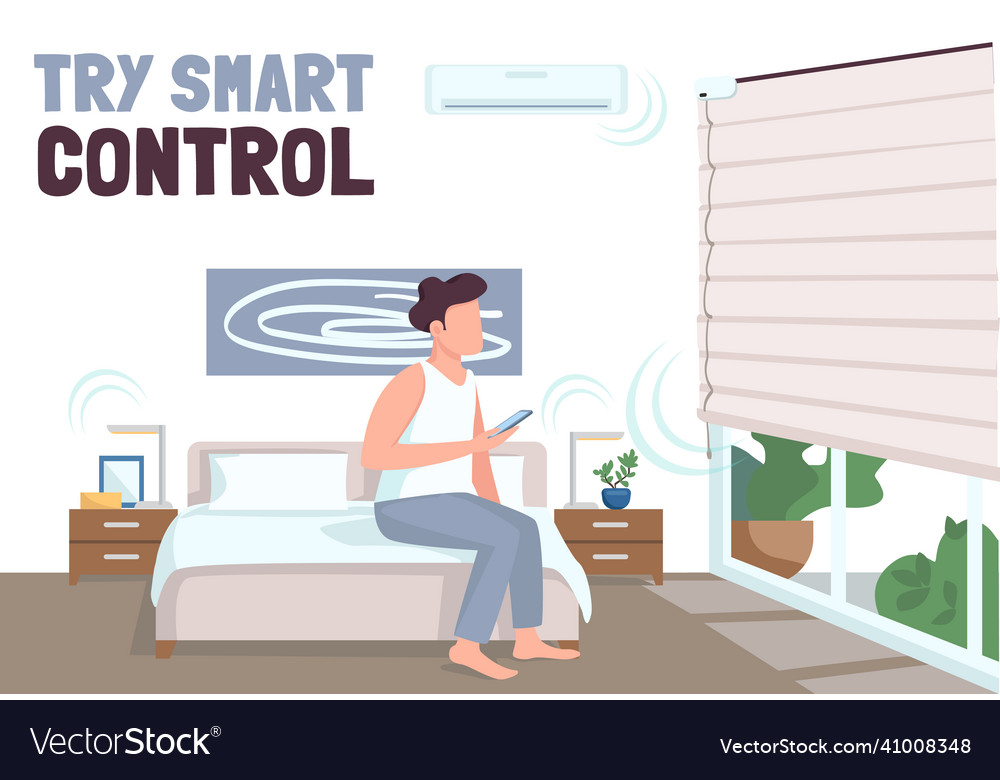 Try smart control banner flat template iot Vector Image