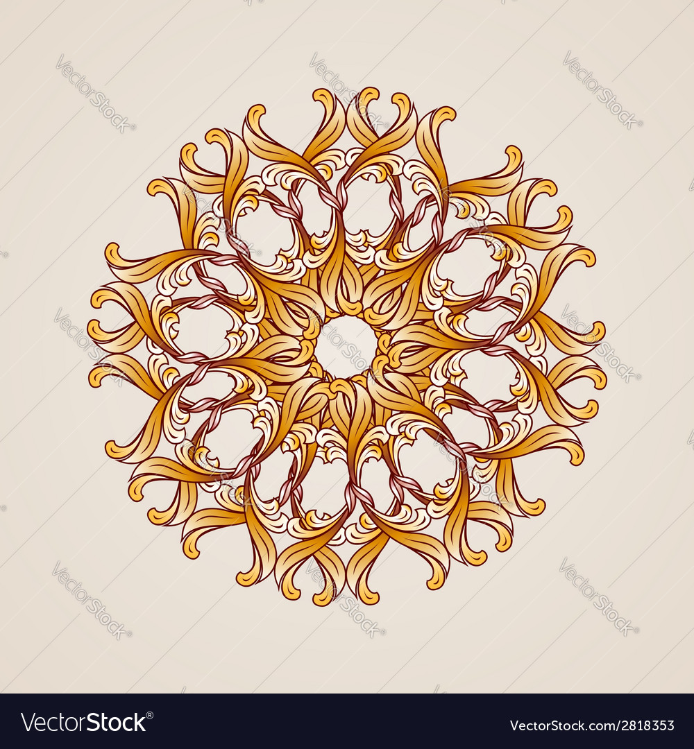 Brown circular element Royalty Free Vector Image