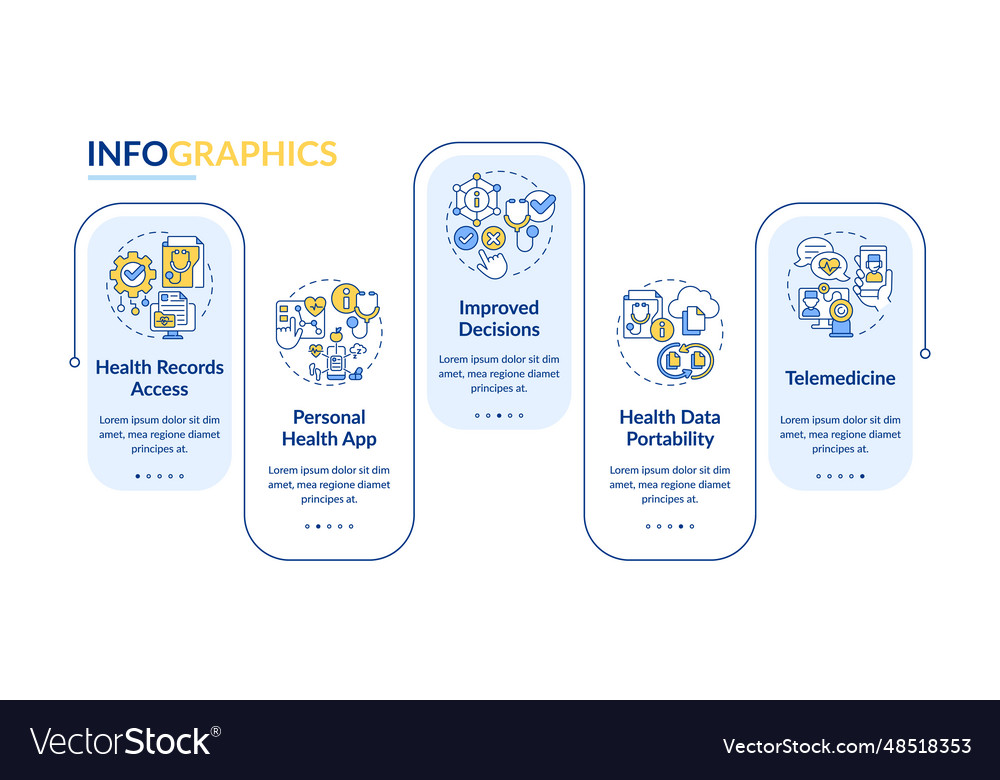 Colorful hir layout with line icons Royalty Free Vector