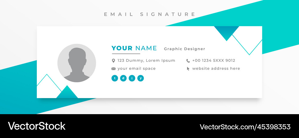 Corporate email signature card template Royalty Free Vector