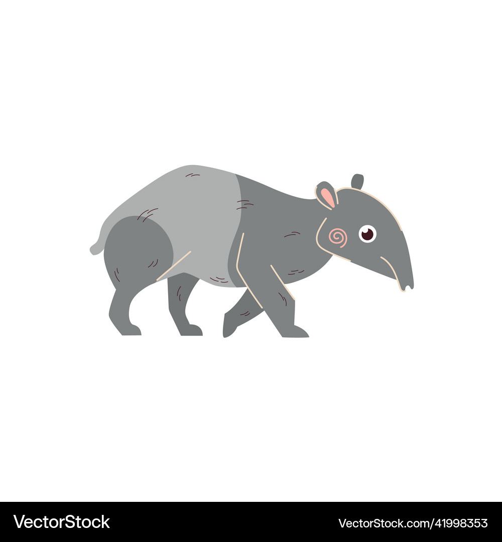Cute tapir asian animal Royalty Free Vector Image