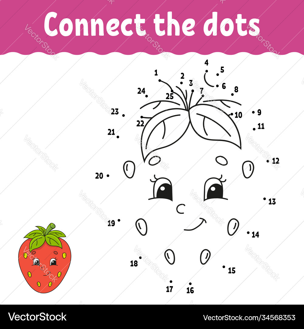 Dot to game draw a line for kids activity Vector Image