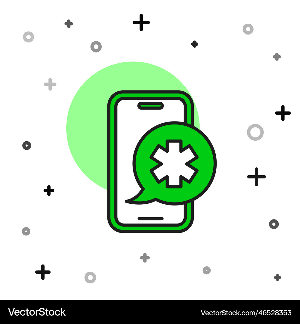 Filled outline emergency mobile phone call Vector Image